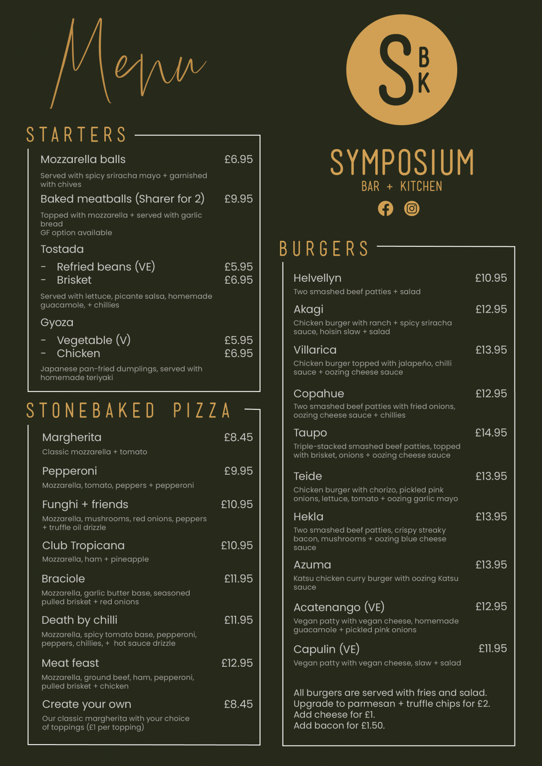 Menu - Symposium Bar + Kitchen
