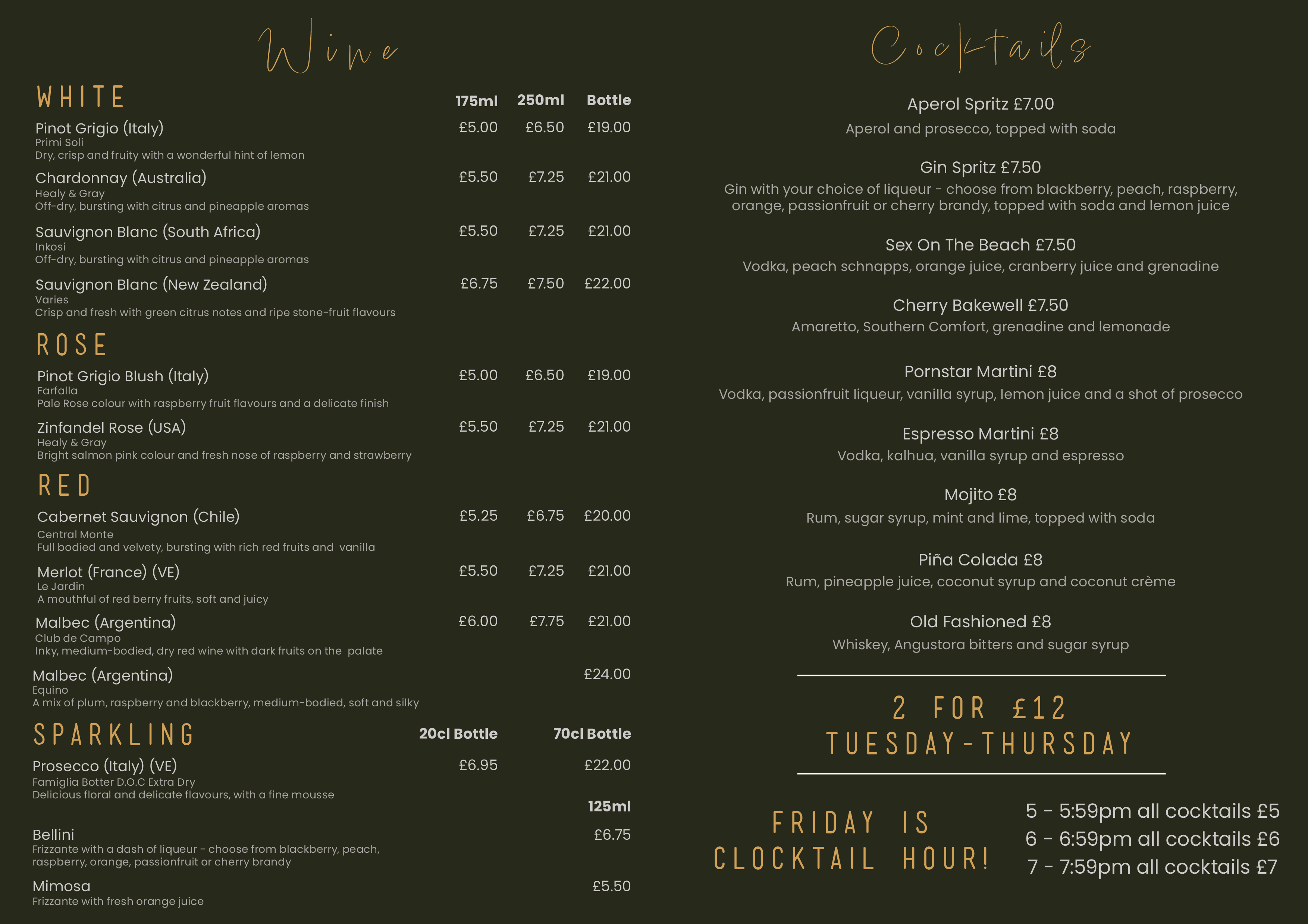 Menu - Symposium Bar + Kitchen